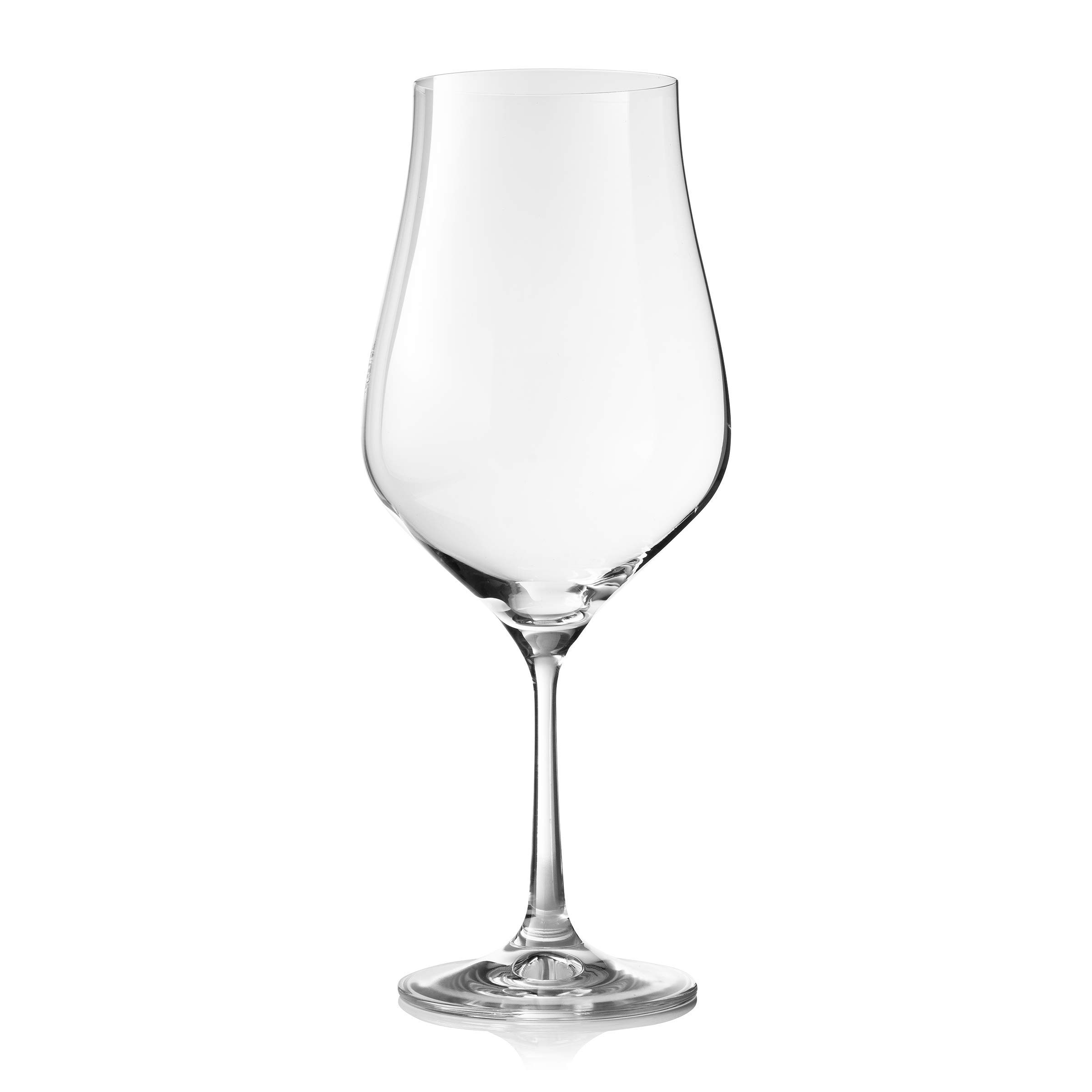 Crystalex Wine Glasses Set Of 6, Stemmed Crystal Port Red & White Wine Glass Set, 100% Lead-Free Glass (550 ML)