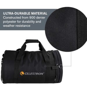 Celestron – 8” Telescope Optical Tube Bag – Custom Carrying Case Fits Schmidt-Cassegrain and EdgeHD – Ultra-Durable Protective Walls – Padded Straps for Easy Carry