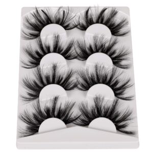 pleell 25mm lashes mink fluffy wispy false eyelashes pack 3d dramatic long volume eyelashes 4 pairs