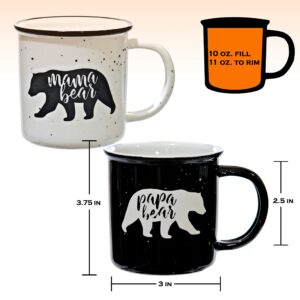 Mama Bear Papa Bear Mug Set of 2, Mom Dad Gifts, Mama and Papa Bear Mugs for Couples, Papa and Mama Bear Mug, New Mama and Papa Bear Coffee Mug Gift, His and Hers Coffee Mug Set Ceramic Mug