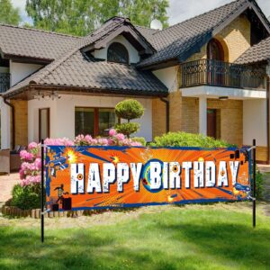 dart battle party supplies dart battle happy birthday banner horizontal fabric happy birthday yard sign 71 x 16 inch blaster battle gun birthday party decorations for kids boys birthday party