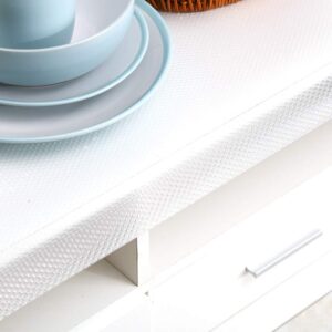 Shelf Liner Drawer Liner EVA Non-adhesive Non-slip Waterproof Table Place Mat Transparent for Cupboard Cabinet Refrigerator(#2 stripe 120 * 30cm)