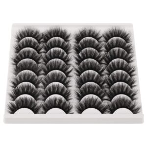 jimire false eyelashes mink fluffy volume lashes 3d wispy long fake eyelashes 14 pairs pack