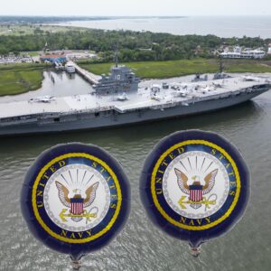 Havercamp U.S. Navy Balloons (3 Pcs.)! 3 (18”) Round Mylar Balloons with Officially Licensed U.S. Navy Crest logo.