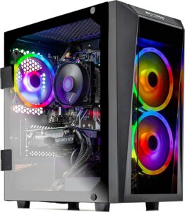 skytech blaze ii gaming computer pc desktop – amd ryzen 3 3100 4-core 3.6 ghz, gtx 1650 4g, 500g ssd, 8gb ddr4 3200, ac wifi, rgb fans, windows 10 home 64-bit