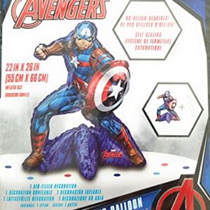 Anagram/MD 26" Avengers Captain America Birthday Party Decoration Supply Multi-Balloon Mylar Foil Air-Fill Balloon