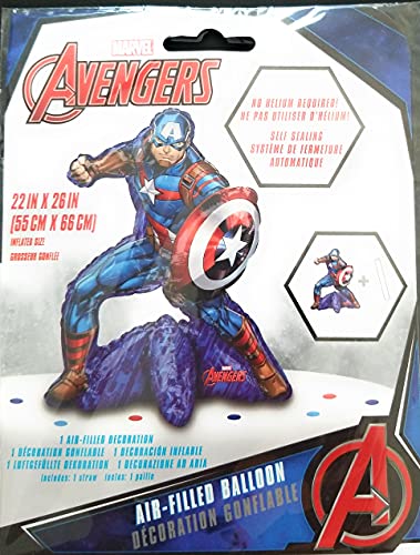 Anagram/MD 26" Avengers Captain America Birthday Party Decoration Supply Multi-Balloon Mylar Foil Air-Fill Balloon