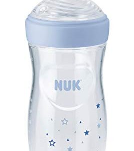 NUK Simply Natural Baby Bottles with SafeTemp Gift Set - Includes 4 Bottles, 3 Pacifiers, and 2 Replacement Bottle Nipples