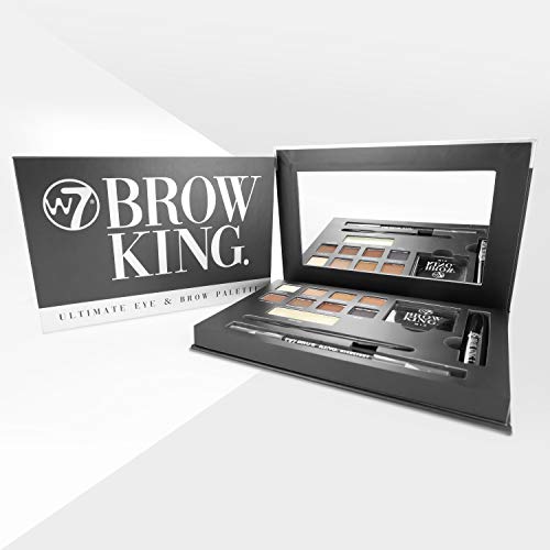 W7 Brow King Ultimate Eyebrow Kit - Shape, Define & Groom Palette - Professional Makeup Set