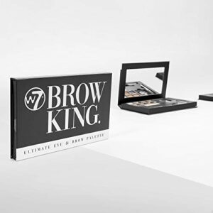 W7 Brow King Ultimate Eyebrow Kit - Shape, Define & Groom Palette - Professional Makeup Set