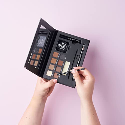 W7 Brow King Ultimate Eyebrow Kit - Shape, Define & Groom Palette - Professional Makeup Set