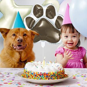 4 Pieces Bone Shaped Balloons Foil Helium Aluminum Balloons and 4 Pieces Dog Print Balloon for Pets Dog Party Suppliers (Coffee)