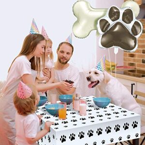 4 Pieces Bone Shaped Balloons Foil Helium Aluminum Balloons and 4 Pieces Dog Print Balloon for Pets Dog Party Suppliers (Coffee)