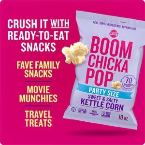 Angie's BOOMCHICKAPOP Sweet and Salty Kettle Corn Popcorn, Gluten Free, Party Size 10 oz.