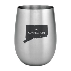 upware 18/8 stainless steel 15 oz. stemless wine glass, unbreakable and shatterproof metal, for wine and beverage (connecticut)