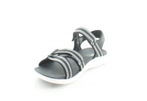 ryka savannah ii white wide sandal black in size 11