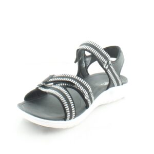 Ryka Savannah II White Wide Sandal Black in Size 11