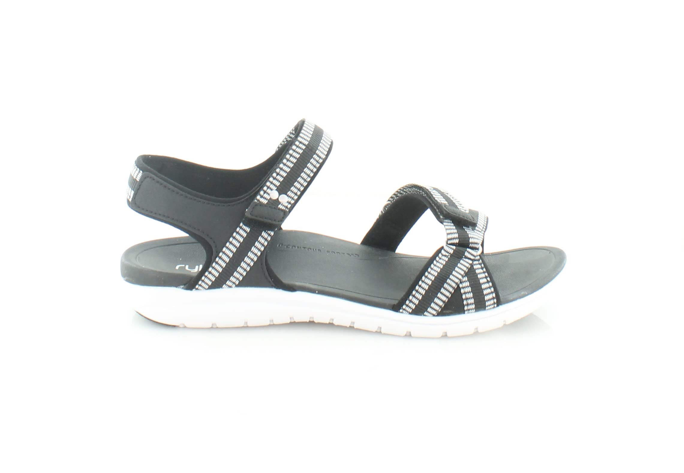 Ryka Savannah II White Wide Sandal Black in Size 11