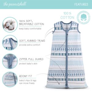 The Peanutshell Wearable Blanket Sleep Sack for Baby Boys or Girls, Blue Rhino & Tribal Stripe, Sizes up to 12 Months (Small/Medium)