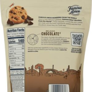 Famous Amos Wonders of the World Belgian Chocolate | Bite-Size Cookies with Chocolate Chips in a Resealable 7 oz Bag