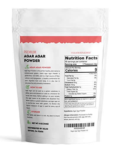 Kate Naturals Agar Agar Powder for Vegans, Baking, and Petri Dishes (4oz). Substitute Unflavored Gelatin Powder & Thickener for Vegan Jello & Gelatin Sheets. Keto-Friendly, Non-GMO & Gluten Free