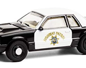 1982 Ford Mustang SSP Black and White CHP California Highway Patrol Hot Pursuit Series 36 1/64 Diecast Model Car by Greenlight 42930 C