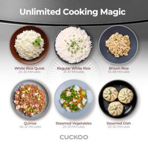 CUCKOO CR-0675F | 6-Cup (Uncooked) Micom Rice Cooker | 13 Menu Options: Quinoa, Oatmeal, Brown Rice & More, Touch-Screen, Nonstick Inner Pot | White