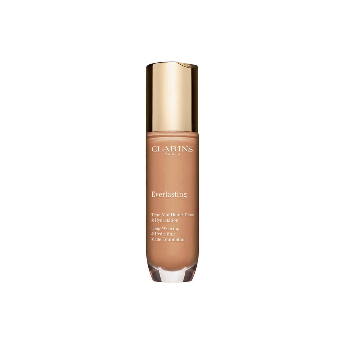 Clarins Everlasting Foundation | Full Coverage and Long-Wearing | Hides Imperfections, Evens Skin Tone and Hydrates | Natural, Matte Finish | Transfer-Proof, Sweat-Proof, Smudge-Proof | 1 Fl Oz