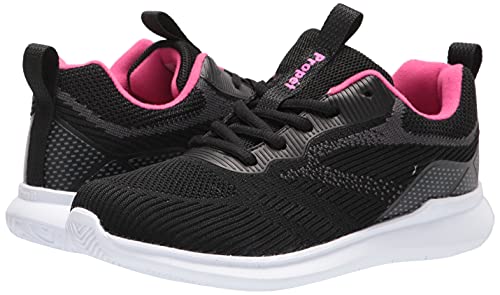 Propét Women's TravelBound Pixel Sneaker, Black/Pink, 10