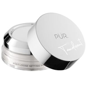 pÜr beauty 4-in-1 loose setting powder, lightweight microfine setting powder, translucent matte finish, cruelty & gluten free