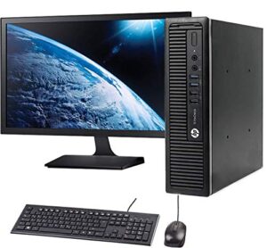 hp 800 g1 ultra small usff desktop computer tower, intel core i5 3.2ghz processor, 8gb ram, 240gb ssd, 500gb hard drive,wifi & bluetooth, new 19 inch monitor, windows 10 pro (renewed)