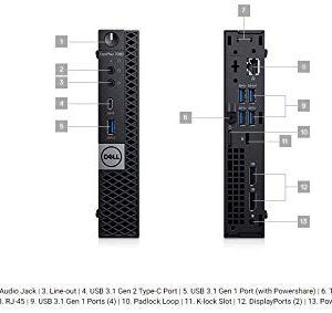 Dell Optiplex 7060 Micro MFF Desktop PC Intel i7-8700T 6-Cores 2.40GHz 16GB DDR4 New 256GB M.2 NVMe SSD WiFi BT HDMI New Dell KB & Mouse Windows 10 Pro (Renewed)