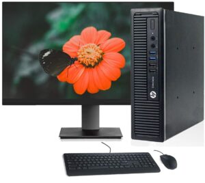 hp 800 g1 ultra small usff pc desktop computer, intel core i5 3.2ghz processor, 8gb ram, 120gb ssd, 500gb hard drive,wifi & bluetooth, new 19 inch monitor, windows 10 pro (renewed)