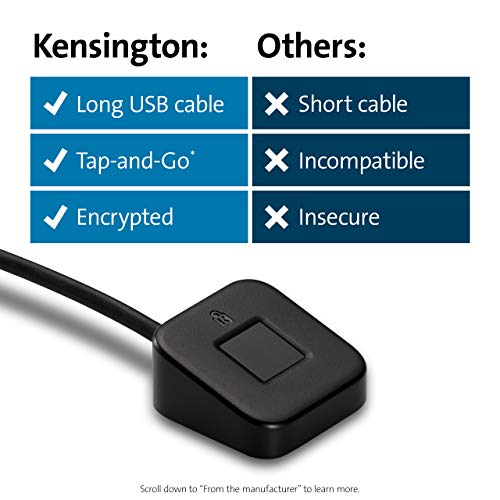 Kensington VeriMark Desktop USB Fingerprint Key Reader - Windows Hello, FIDO U2F, FIDO2 (K62330WW)