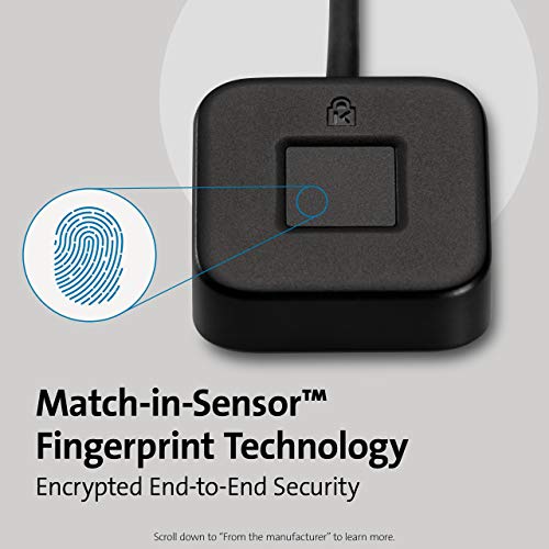 Kensington VeriMark Desktop USB Fingerprint Key Reader - Windows Hello, FIDO U2F, FIDO2 (K62330WW)