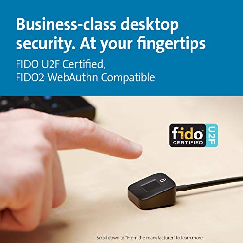 Kensington VeriMark Desktop USB Fingerprint Key Reader - Windows Hello, FIDO U2F, FIDO2 (K62330WW)