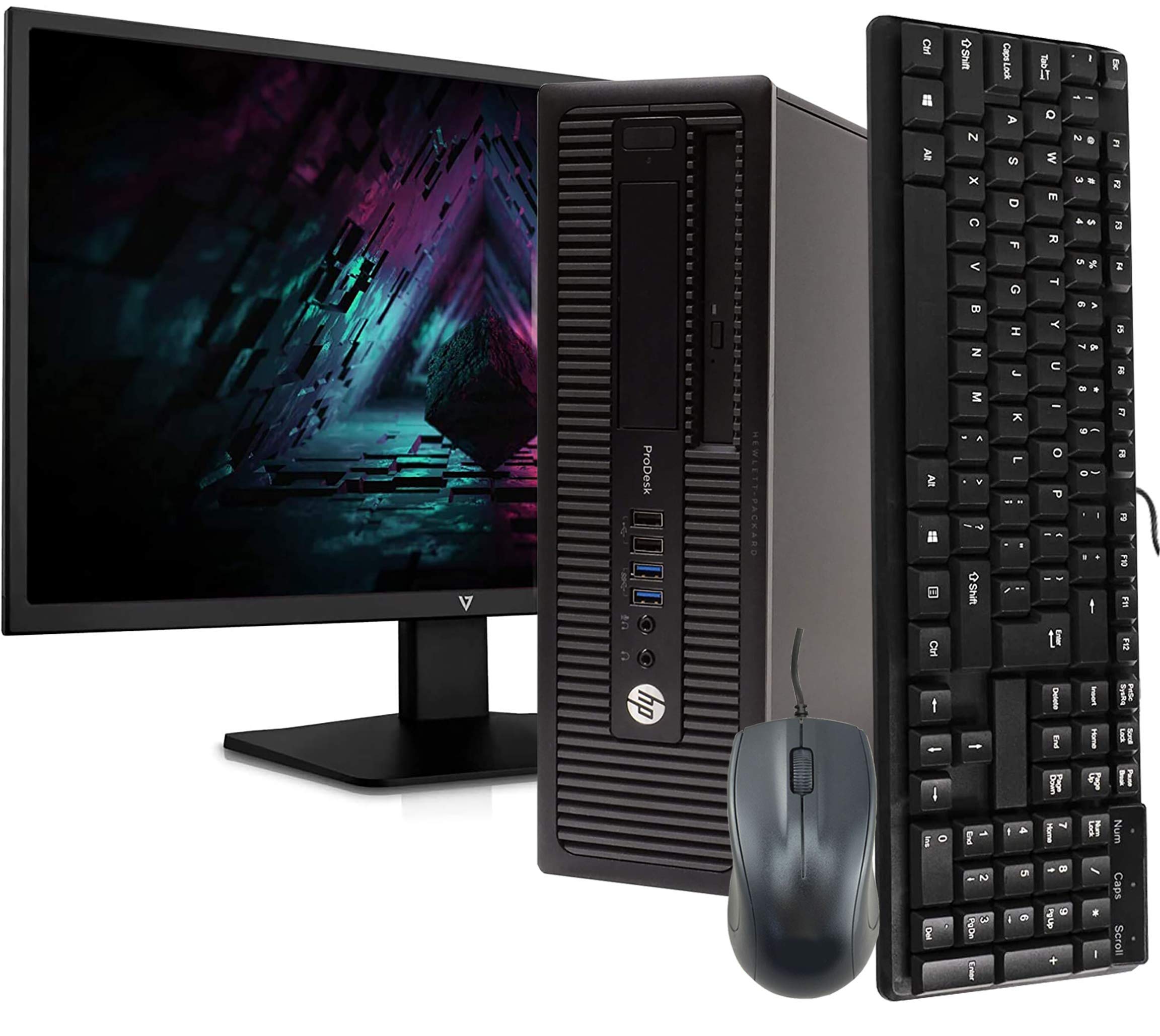 HP 600 G1 SFF Computer Desktop PC, Intel Core i7 3.1GHz, 16GB Ram, 120GB M.2 SSD, 2TB HDD, New 23.8" FHD Monitor, Keyboard and Mouse, Wi-Fi/Bluetooth, Win 10 Pro (Renewed)