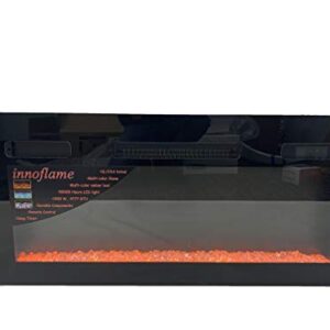 Tiara Innoflame Fireplace Electric 36" Flat Front Crystal Ember Bed w/Remote Control (Black)