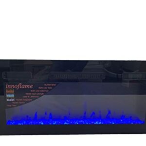 Tiara Innoflame Fireplace Electric 36" Flat Front Crystal Ember Bed w/Remote Control (Black)