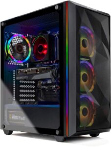 skytech chronos gaming pc desktop - amd ryzen 7 3700x 3.6ghz, rtx 3070 8gb, 16gb ddr4 3200, 1tb nvme, 650w gold psu, windows 10 home 64-bit, black