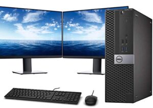 dell optiplex 7040 sff computer desktop pc, intel core i5 6500 3.2ghz, 16gb ram, 256gb nvme ssd,keyboard & mouse, wifi | bluetooth, hdmi, new dual 19" lcd monitor, win 10 pro (renewed)