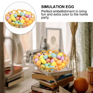 Kisangel 100pcs Flower Basket Easter Egg Decoration Easter Simulation Egg Home Accents Decor Toys in Bulk Mini Easter Eggs Festival Confetti Eggs Foam Material Wall Hanging Child The Bird