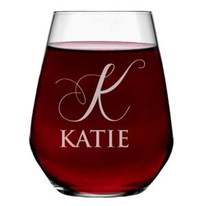 Custom Personalized 15oz Stemless Wine Glass - Customized With Any Name