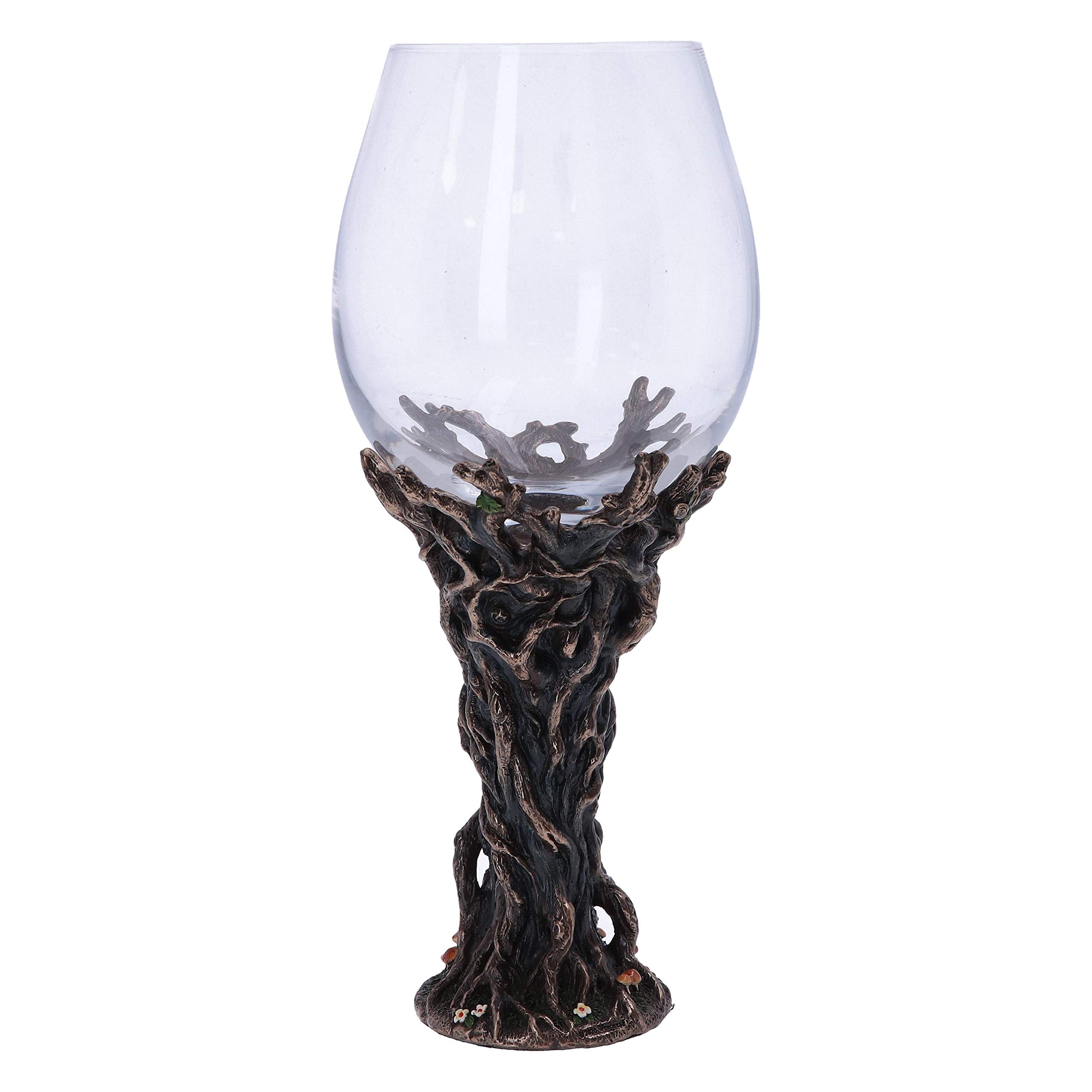 Nemesis Now Bronze Forest Nectar Ancient Tree Spirit Green Man Goblet Wine Glass, 1 Count (Pack of 1)