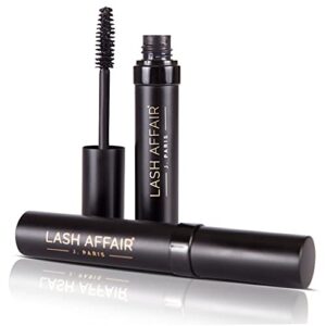 lash affair eyelash mascara eyelash extensions safe, black liquid lash extensions bottom lash mascara for false lashes, highly pigmented, long lasting, non-flakey, cruelty-free, 4-month supply