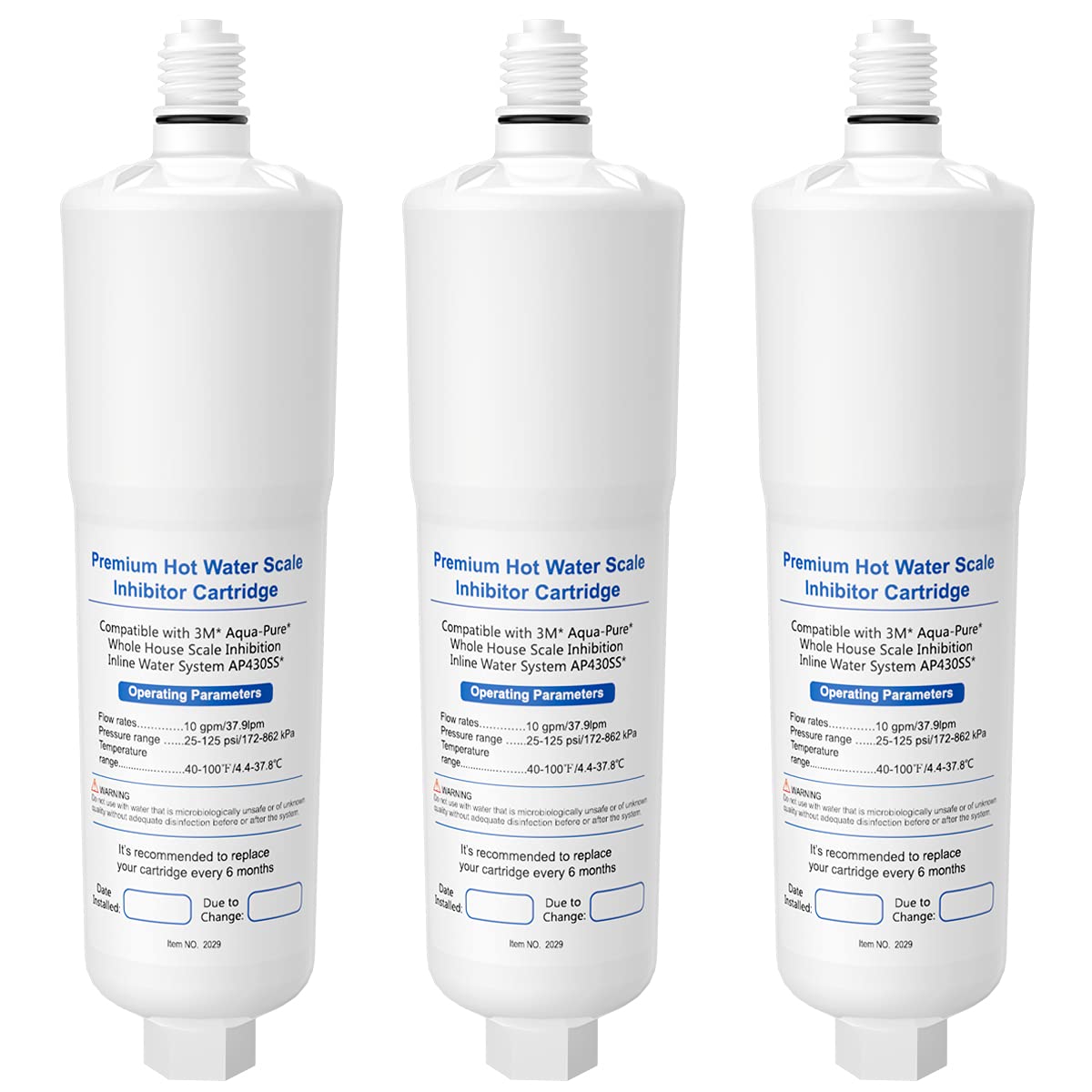 3 Pack AP431 Cartridge, Replacement for Aqua-Pure Whole House Scale Inhibition Inline Water System Helps Prevent Scale AP430SS - IT'S PURE EXPERT