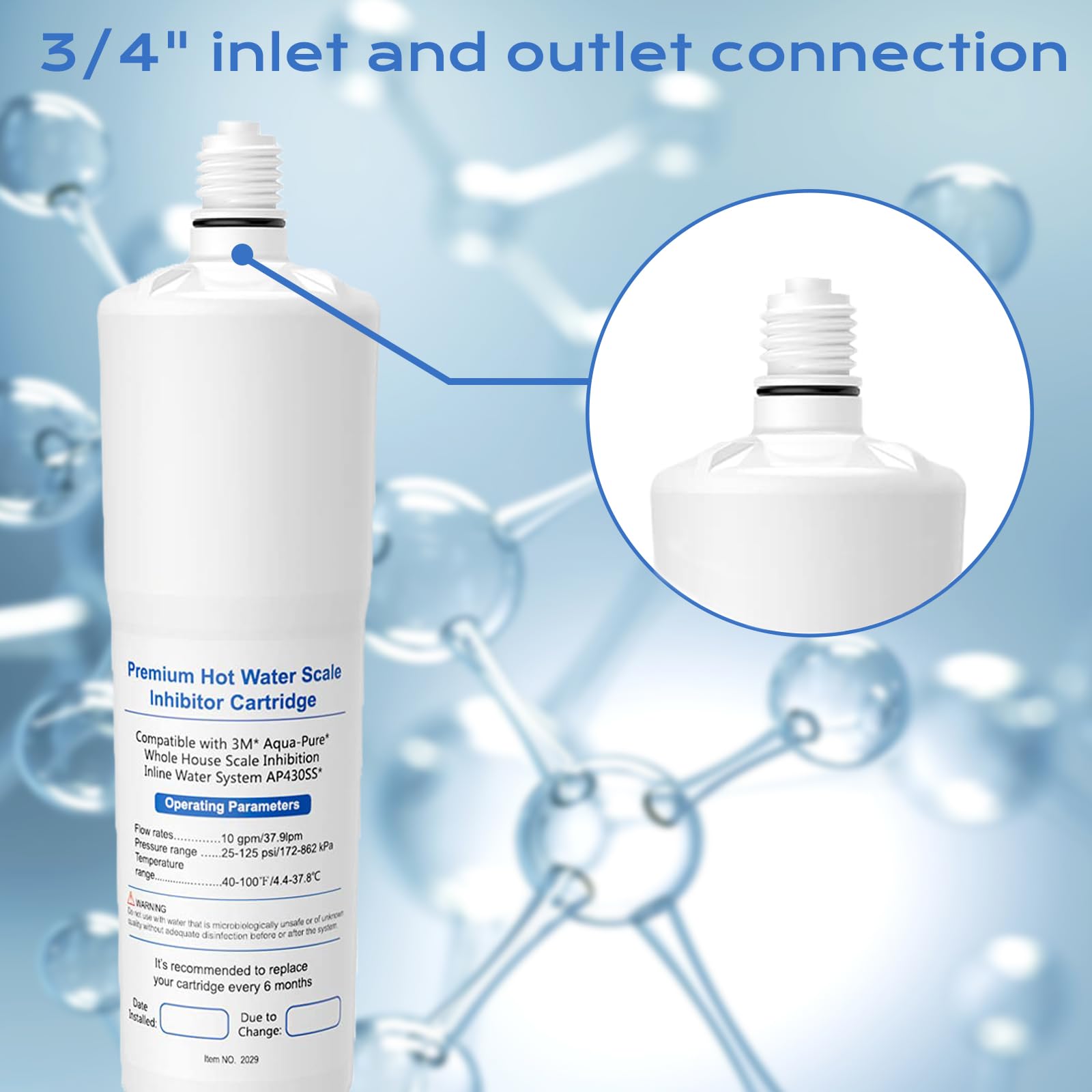 3 Pack AP431 Cartridge, Replacement for Aqua-Pure Whole House Scale Inhibition Inline Water System Helps Prevent Scale AP430SS - IT'S PURE EXPERT