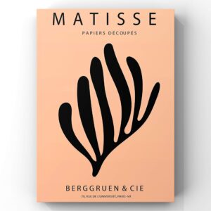 matisse cutouts exhibition poster, printable wall art, beige orange lavender, vintage print, french wall art