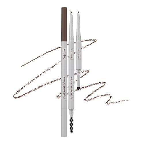 rom&nd HAN ALL SHARP BROW c2 grace taupe, Dual-Sided, Fine Tip, Shapes & Defines & Fills Brows, for All Brows from Dark Brown to Blonde, Natural Makeup, Sharp Tip Applicator, K-Cosmetics