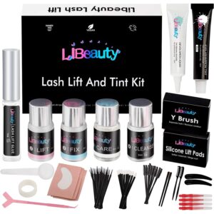 libeauty eyelash lift and color kit brow lamination with black lash perm quick lifting & voluminous coloring with complete tools diy use at home & salon supplies